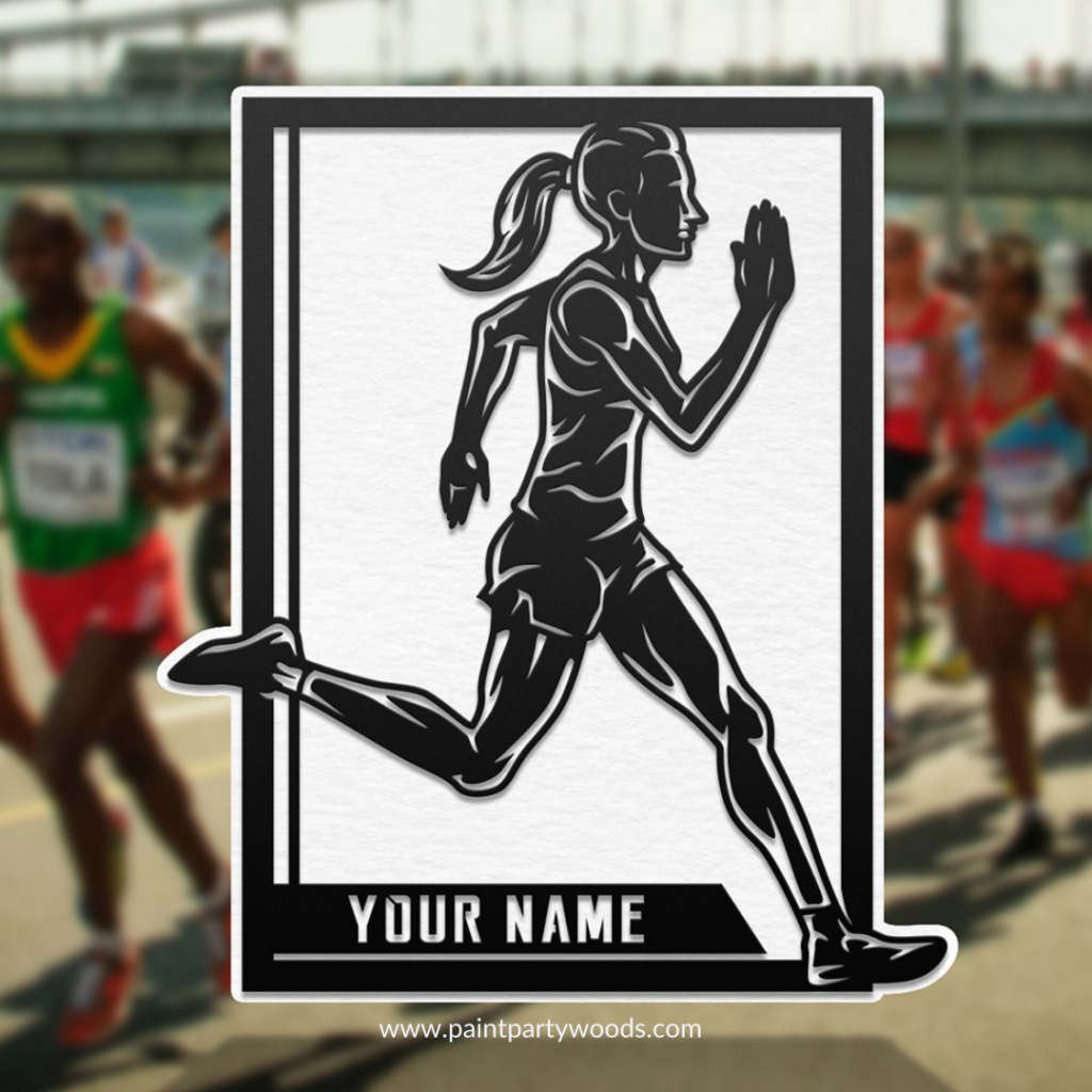 Personalized Female Runner Signage - MyMakerScape