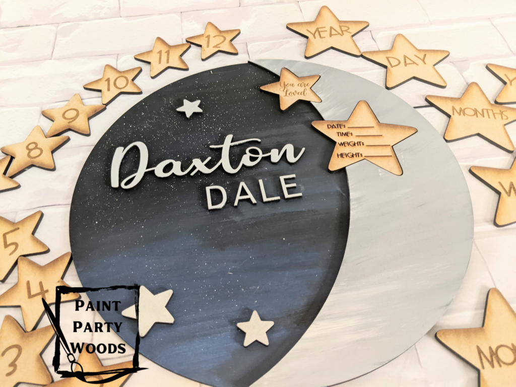 Baby Milestone Star & Moon SIGN - MyMakerScape
