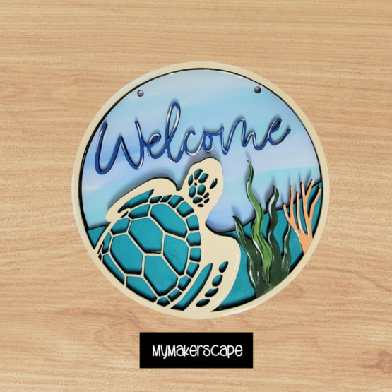 Welcome 3D turtle DIY Sign - MyMakerScape