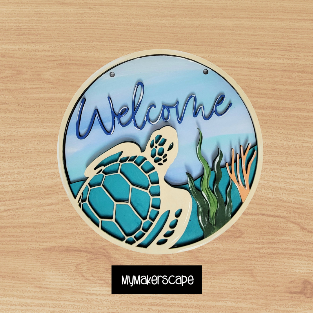 Welcome 3D turtle DIY Sign - MyMakerScape