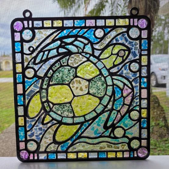 Sea turtle Frame Shattered Glass DIY kit - MyMakerScape